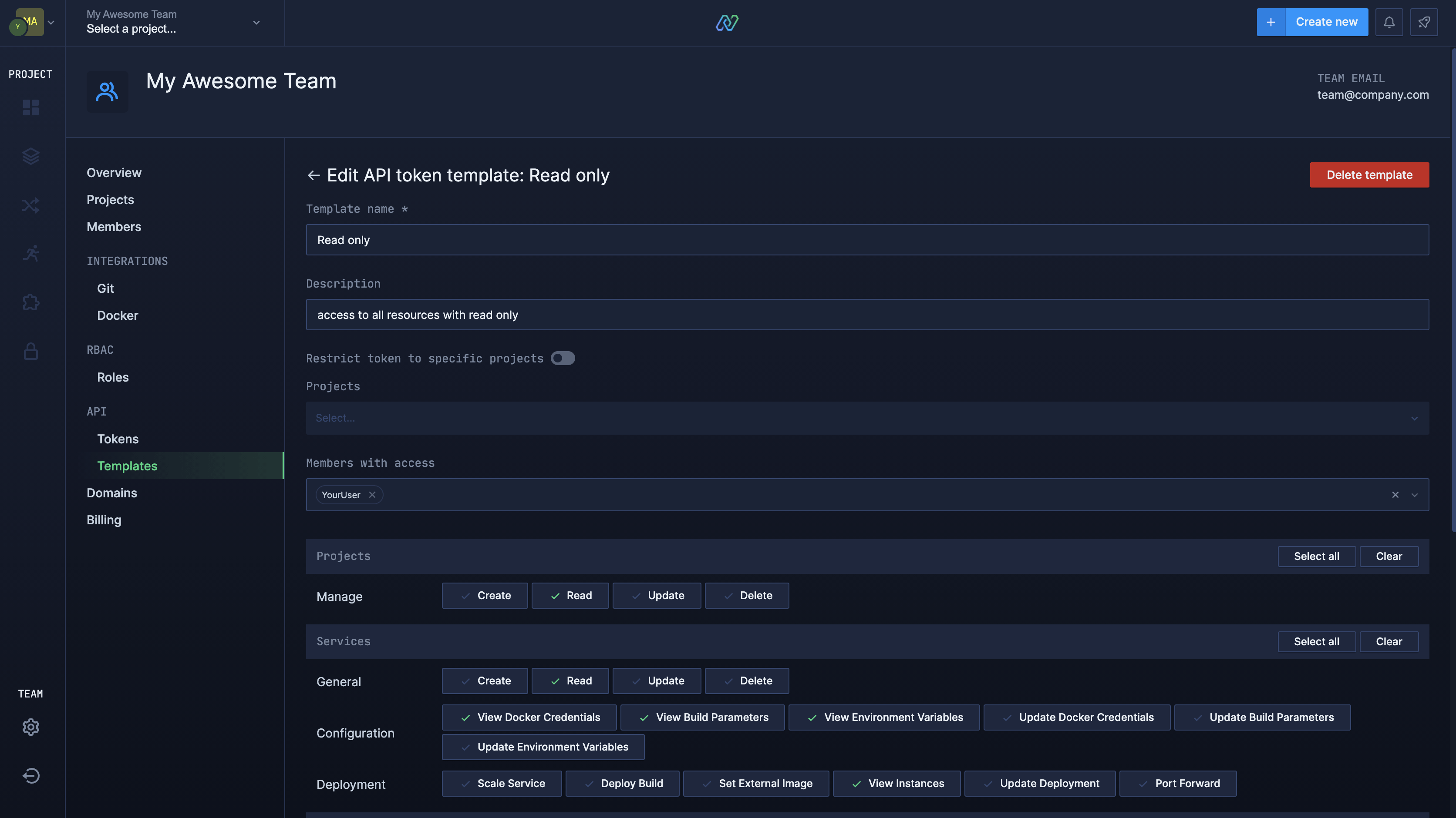 Api Keys | Application documentation | Northflank